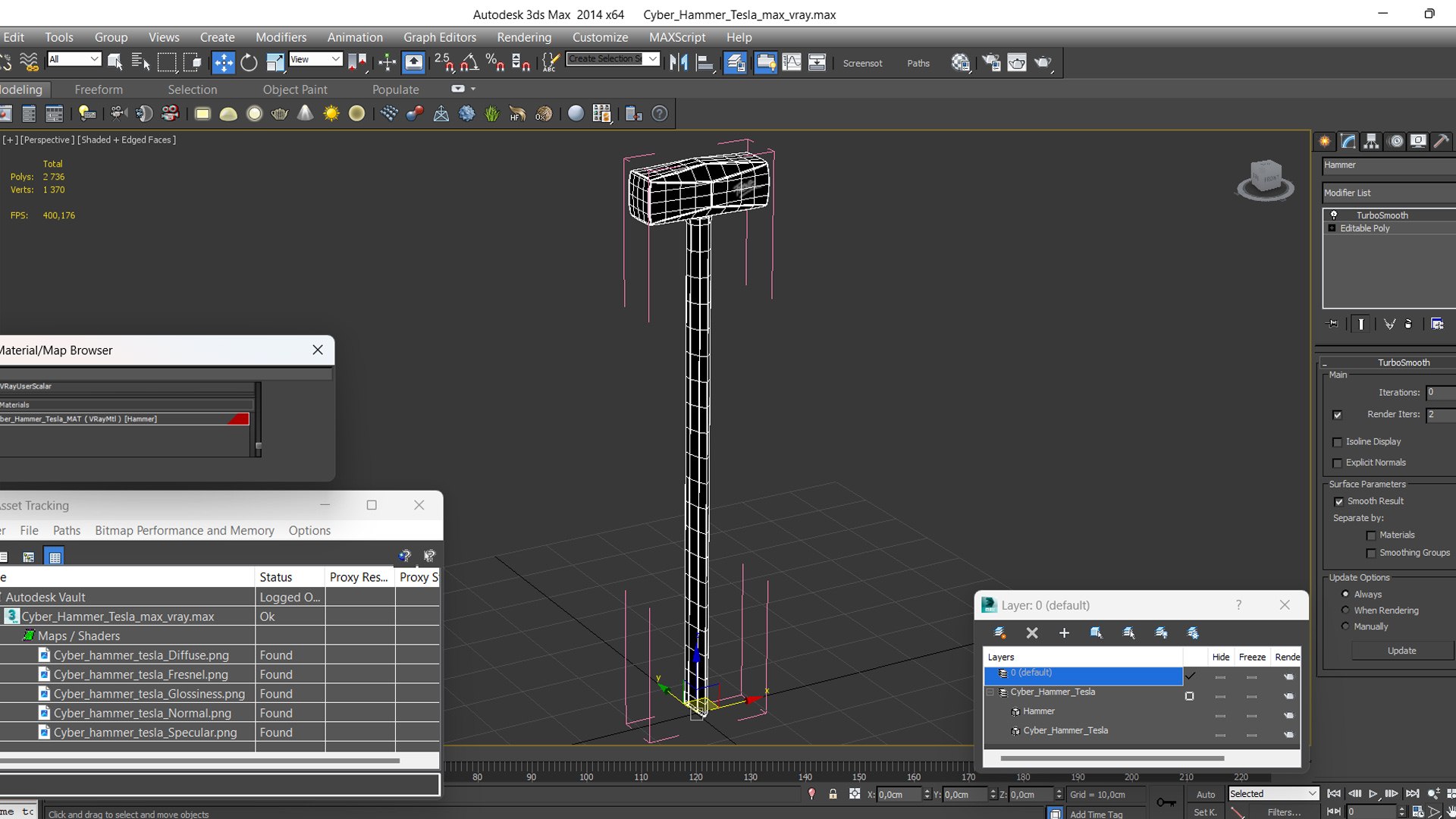 3D Cyber Hammer Tesla - TurboSquid 2225206
