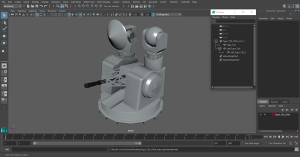 Type 730 CIWS model - TurboSquid 1803305