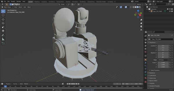 Type 730 CIWS model - TurboSquid 1803305