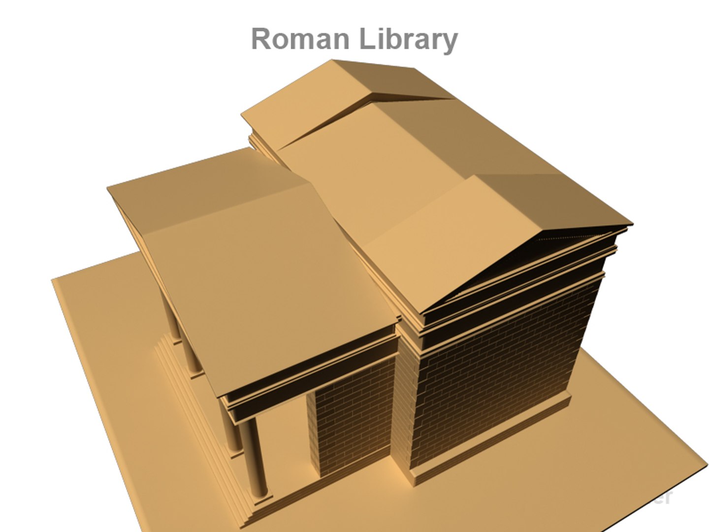 3d Ancient Roman Library