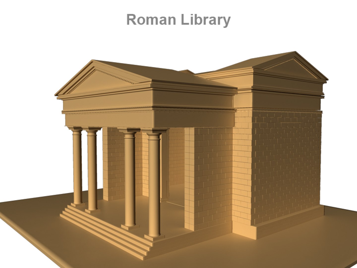 3d Ancient Roman Library