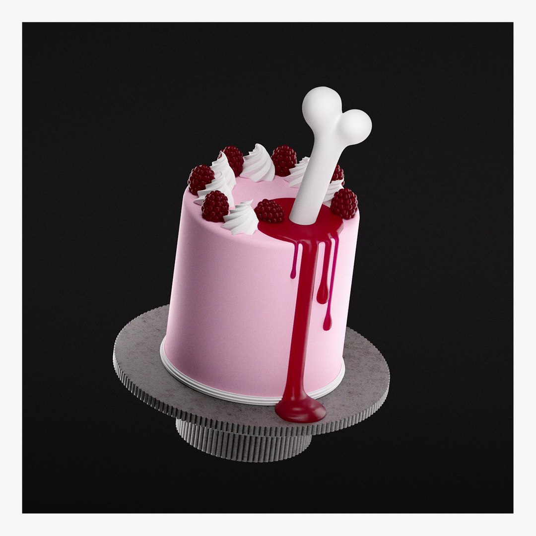 3D Halloween Cake With Bone - TurboSquid 2121789