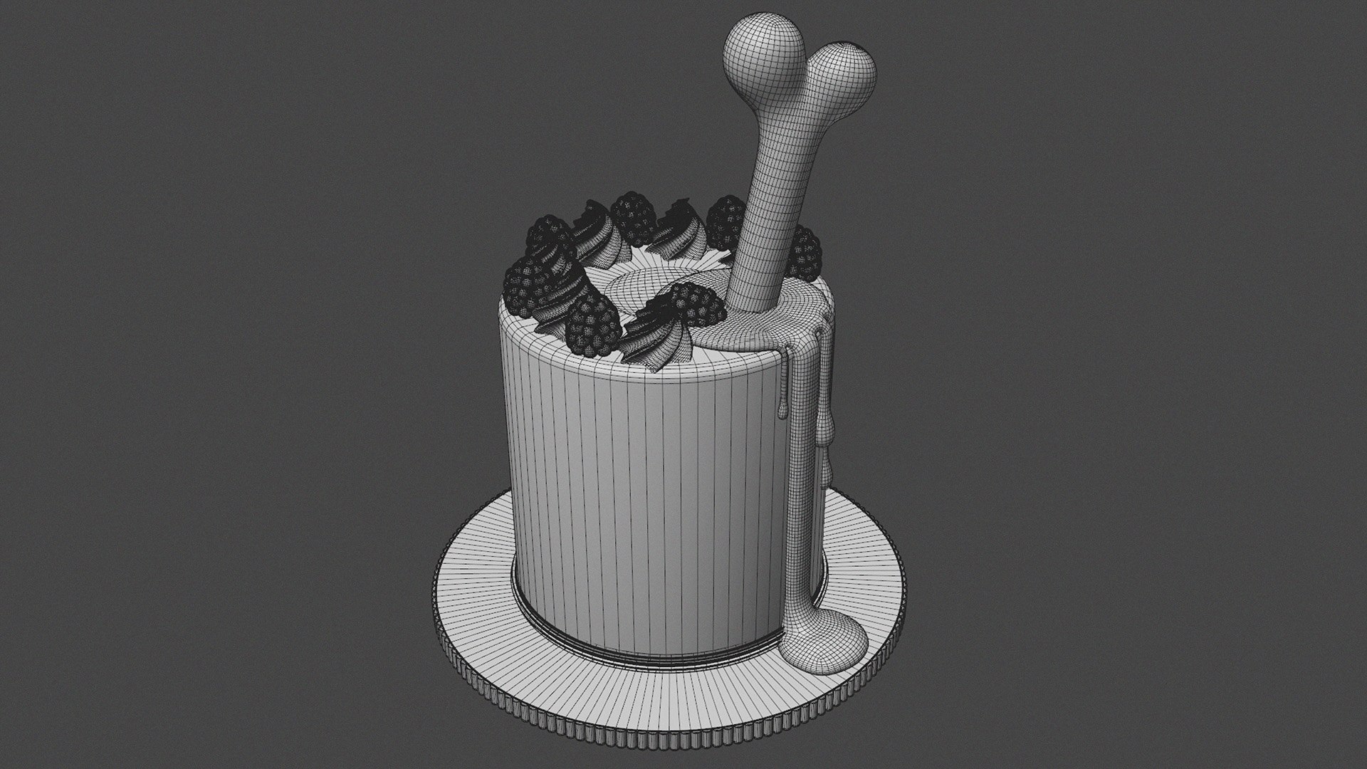 3D Halloween Cake With Bone - TurboSquid 2121789