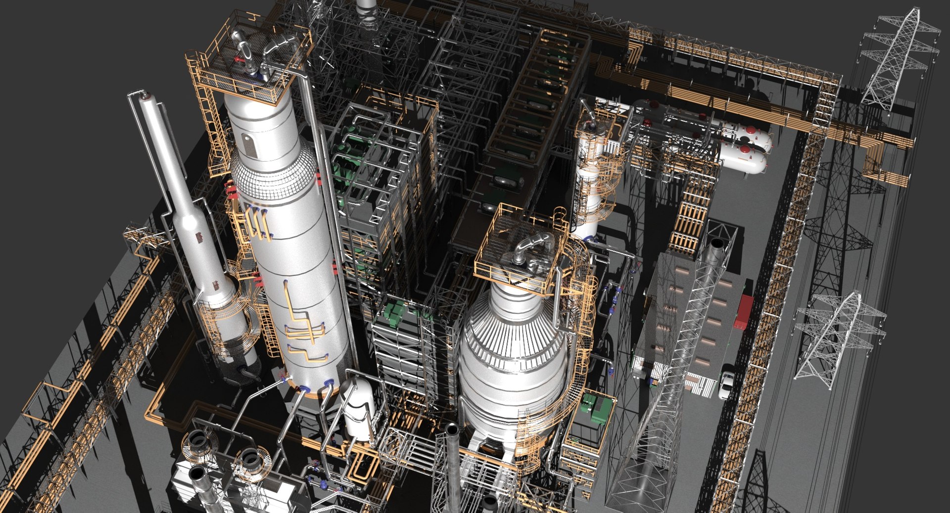 Oil Refinery 3D Model - TurboSquid 1469296