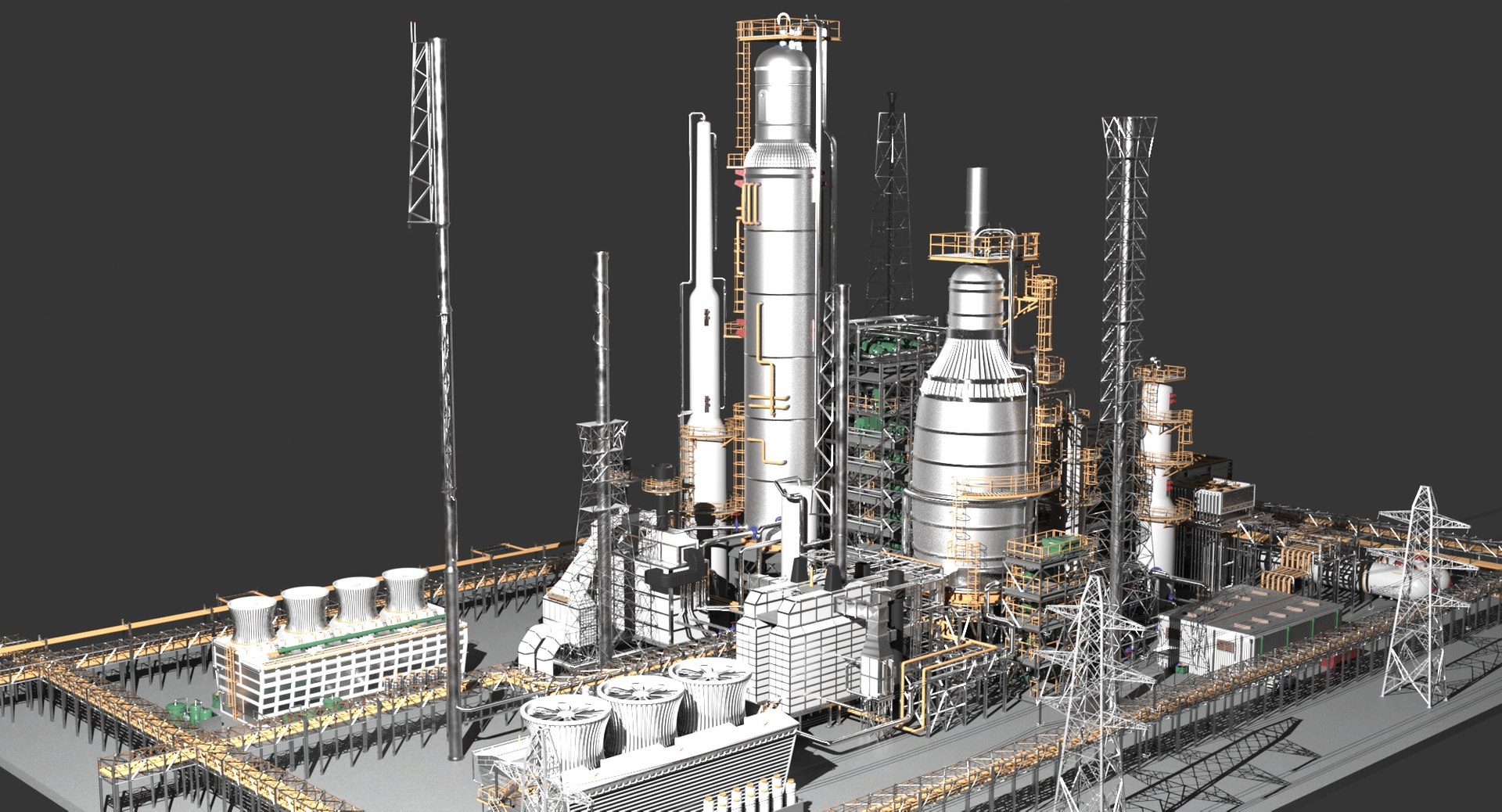 Oil Refinery 3D Model - TurboSquid 1469296