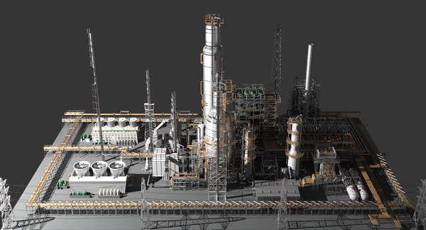 Oil refinery 3D model - TurboSquid 1469296