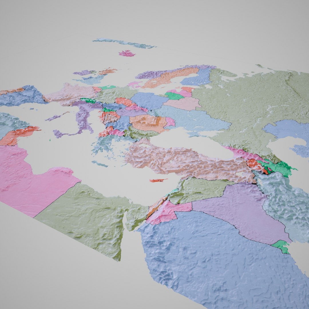 3d European Maps Model