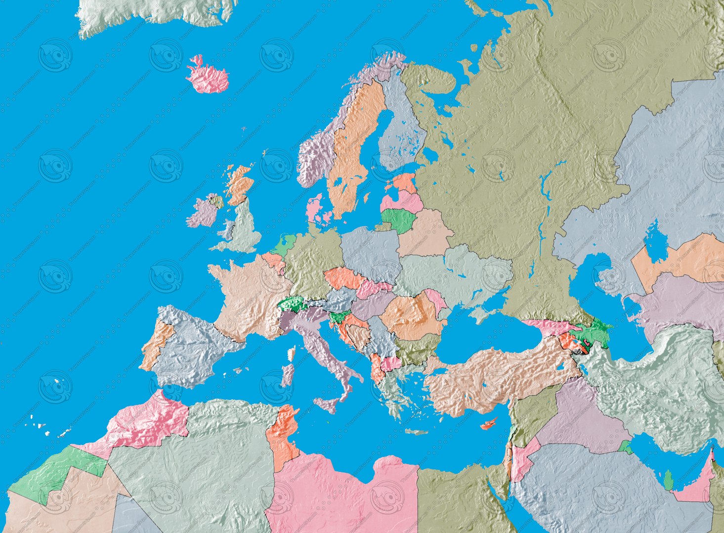 3d European Maps Model