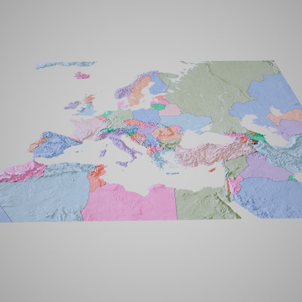 3d european maps model