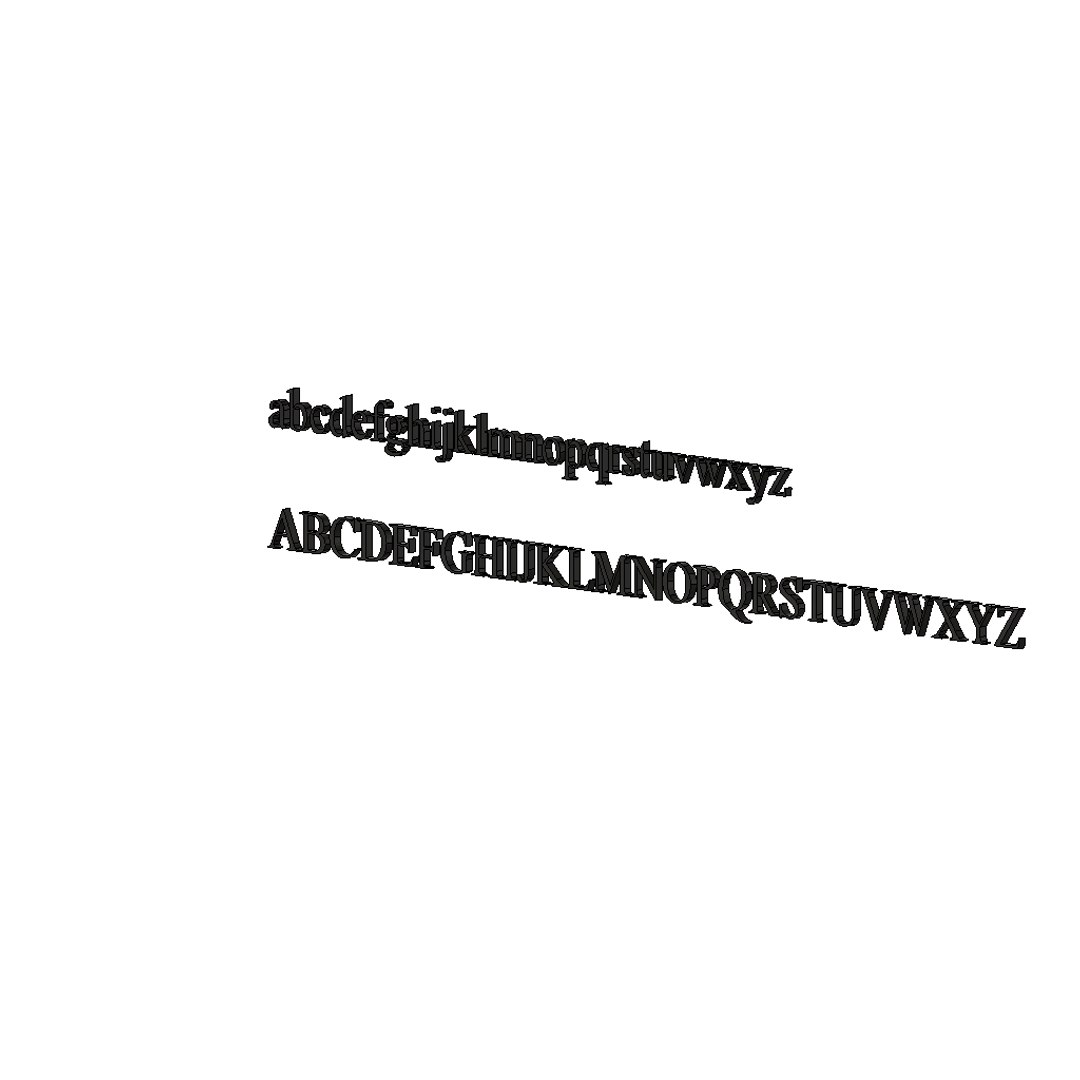 Angsana New Font 3d Model