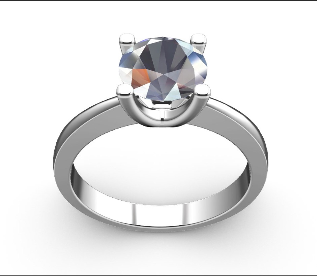 3D solitaire diamond ring cad - TurboSquid 1650445