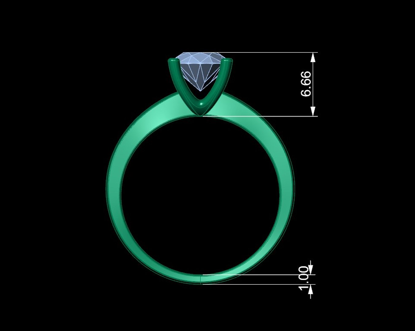 3D solitaire diamond ring cad - TurboSquid 1650445