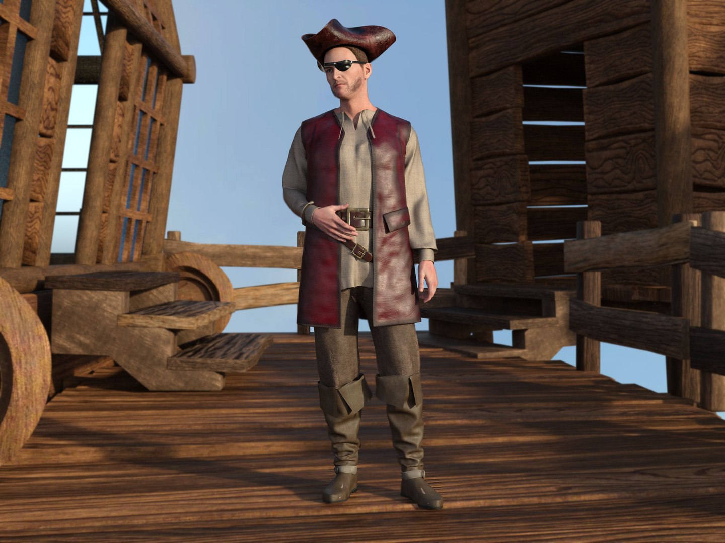 3D Pirate Rigged Low-poly 3D Model - TurboSquid 2426429