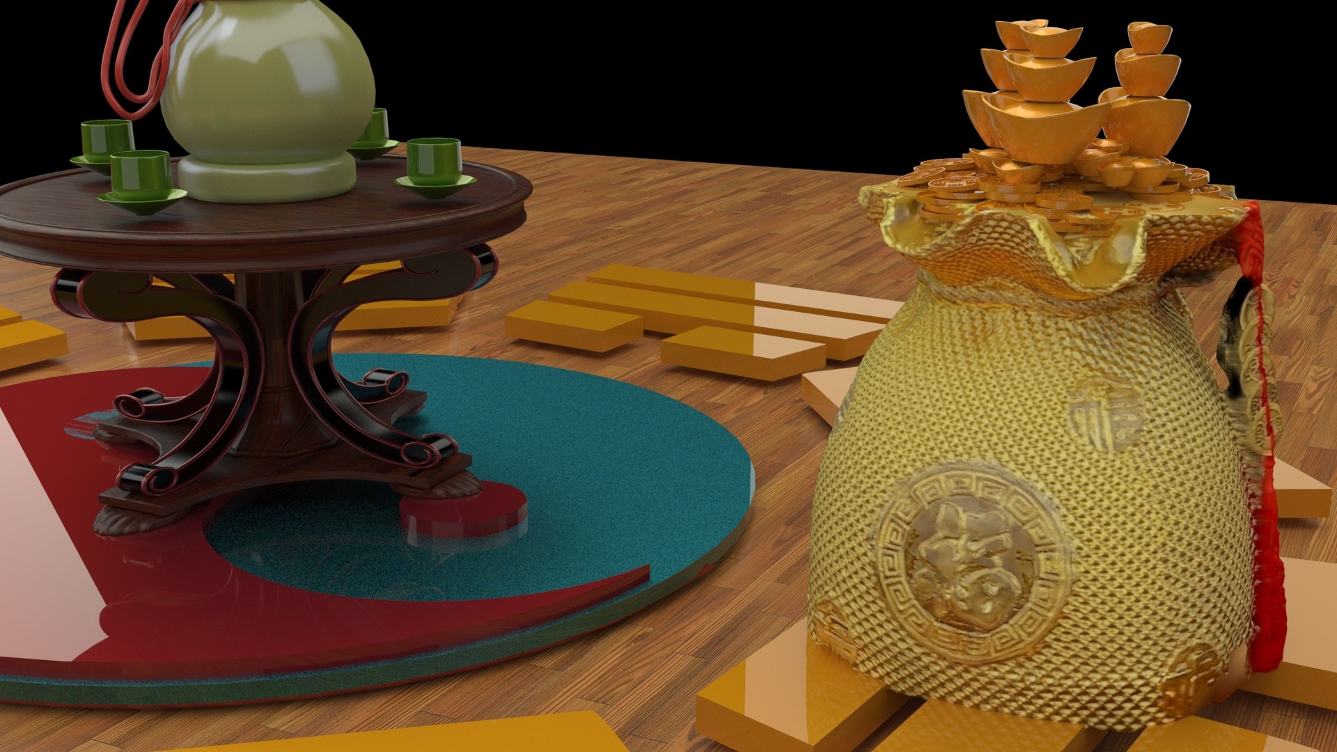 3D Chinese Money Bag - TurboSquid 2242391