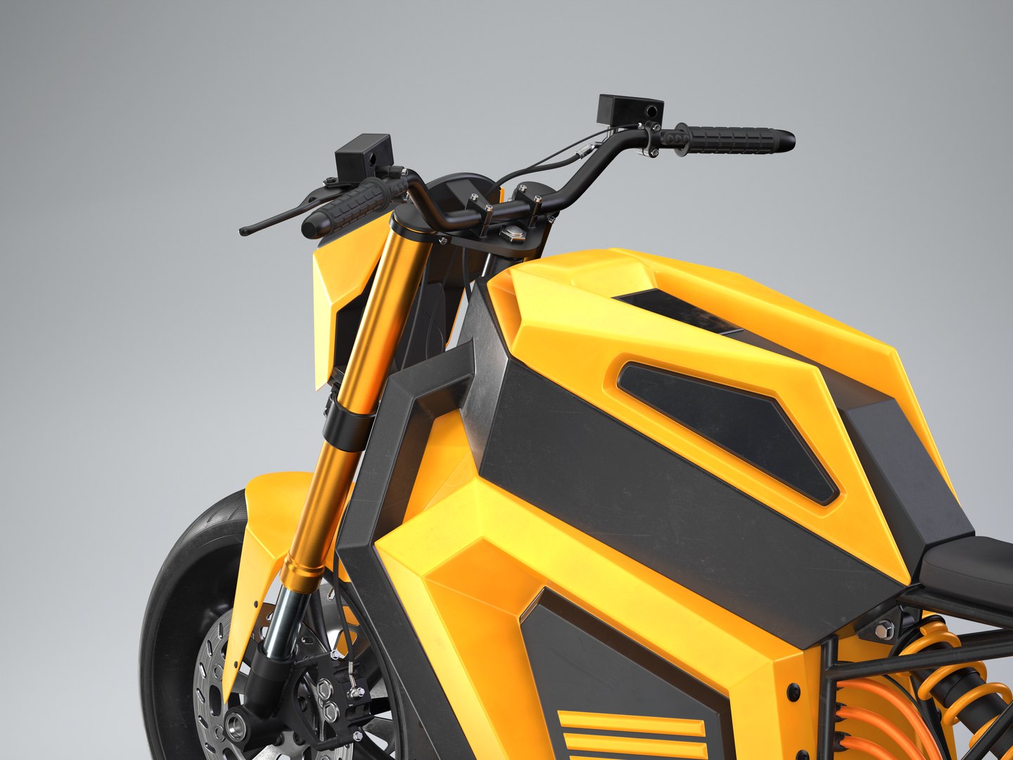 3D RMK E2 Electric Motorcycle Yellow Model - TurboSquid 2212634