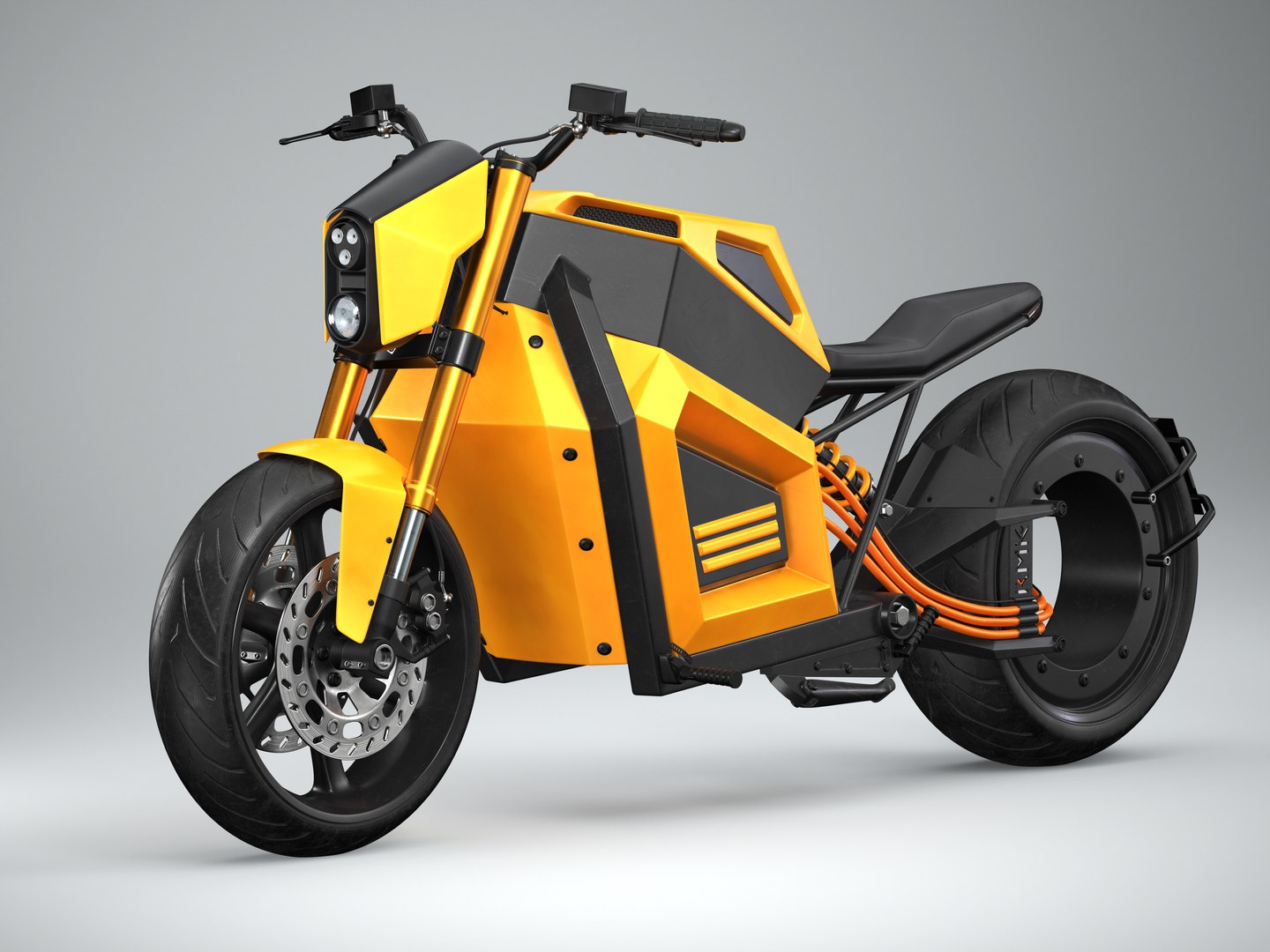 3D RMK E2 Electric Motorcycle Yellow Model - TurboSquid 2212634