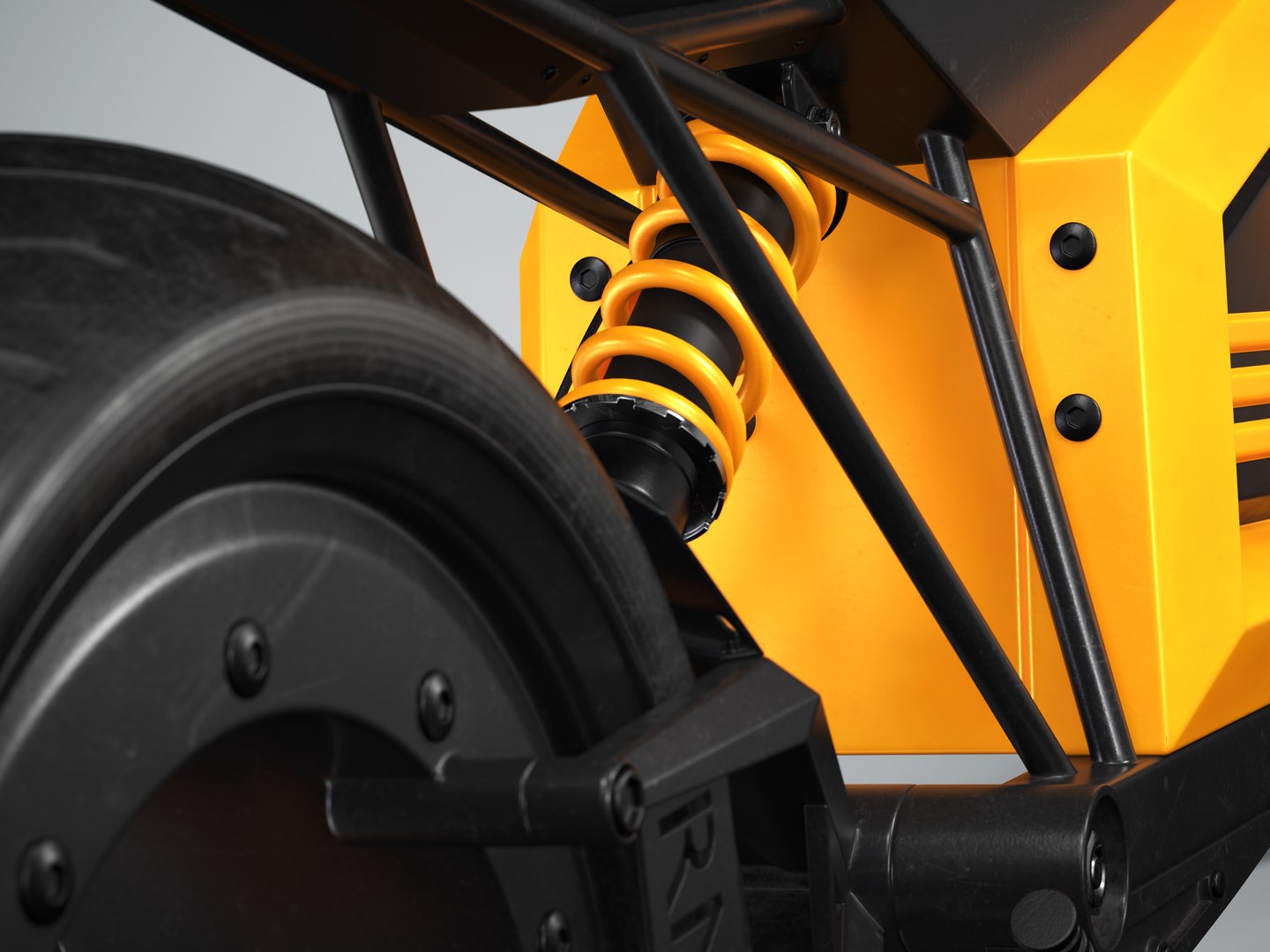 3D RMK E2 Electric Motorcycle Yellow Model - TurboSquid 2212634