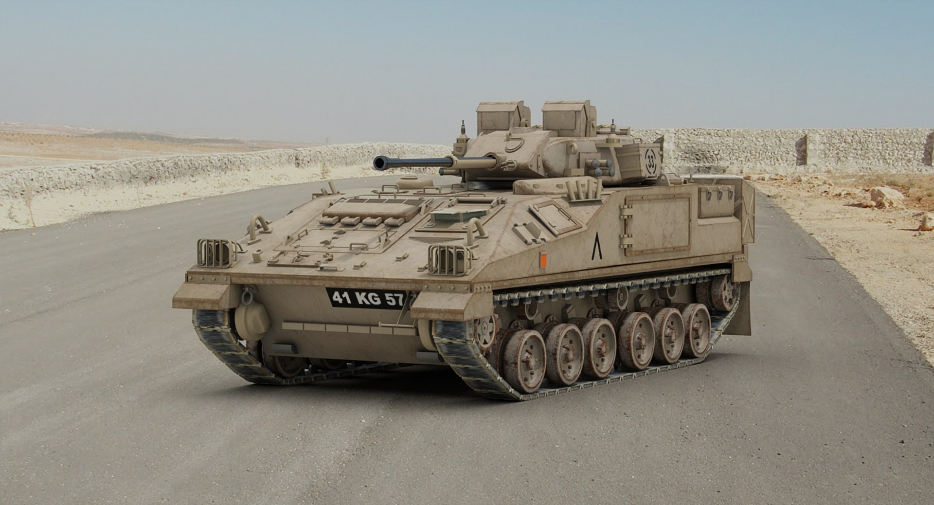 Max British Warrior Tank