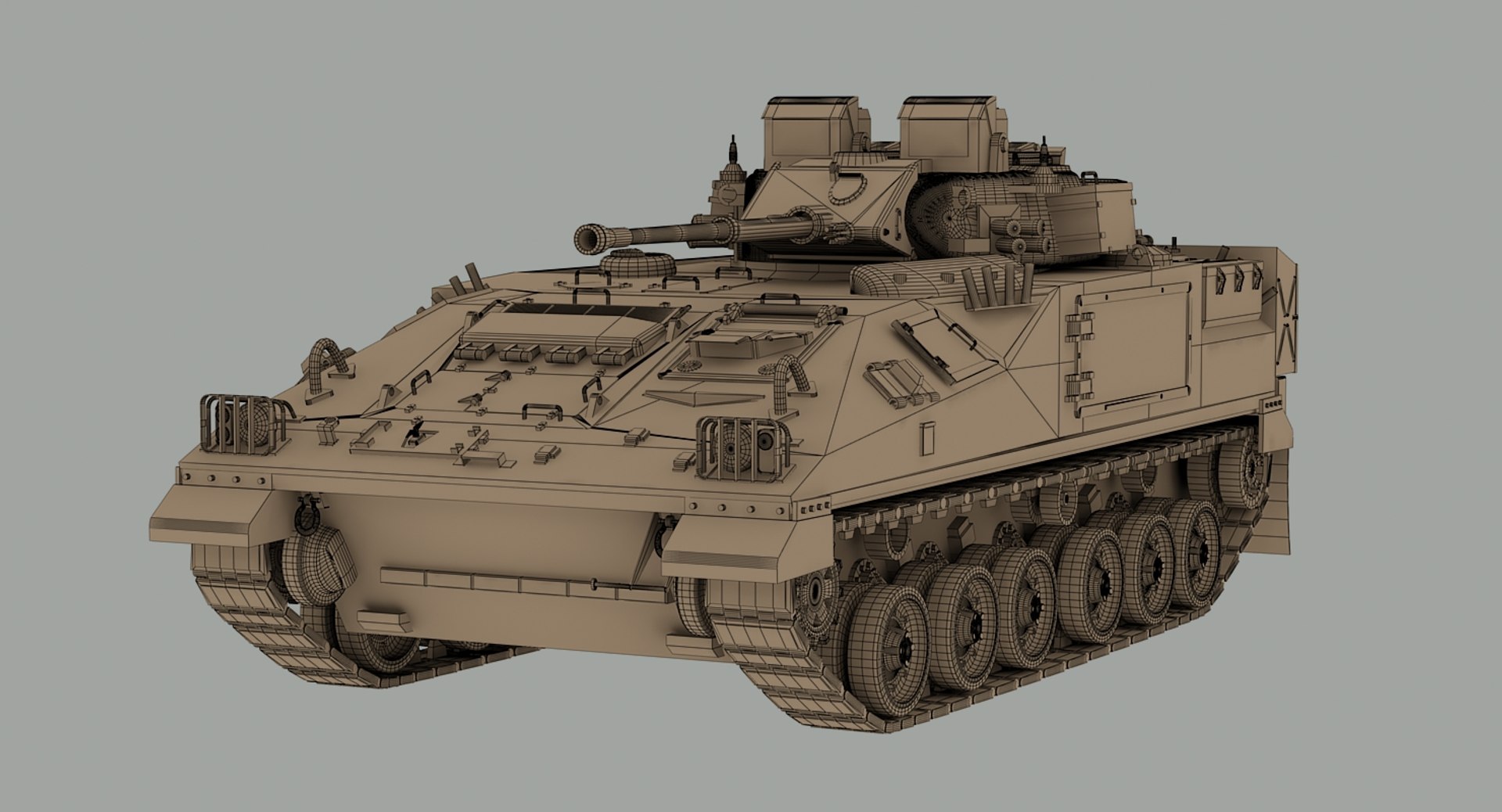 Max British Warrior Tank