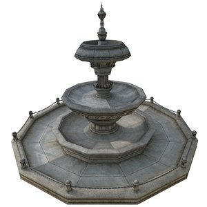 3d max fountain exterior water