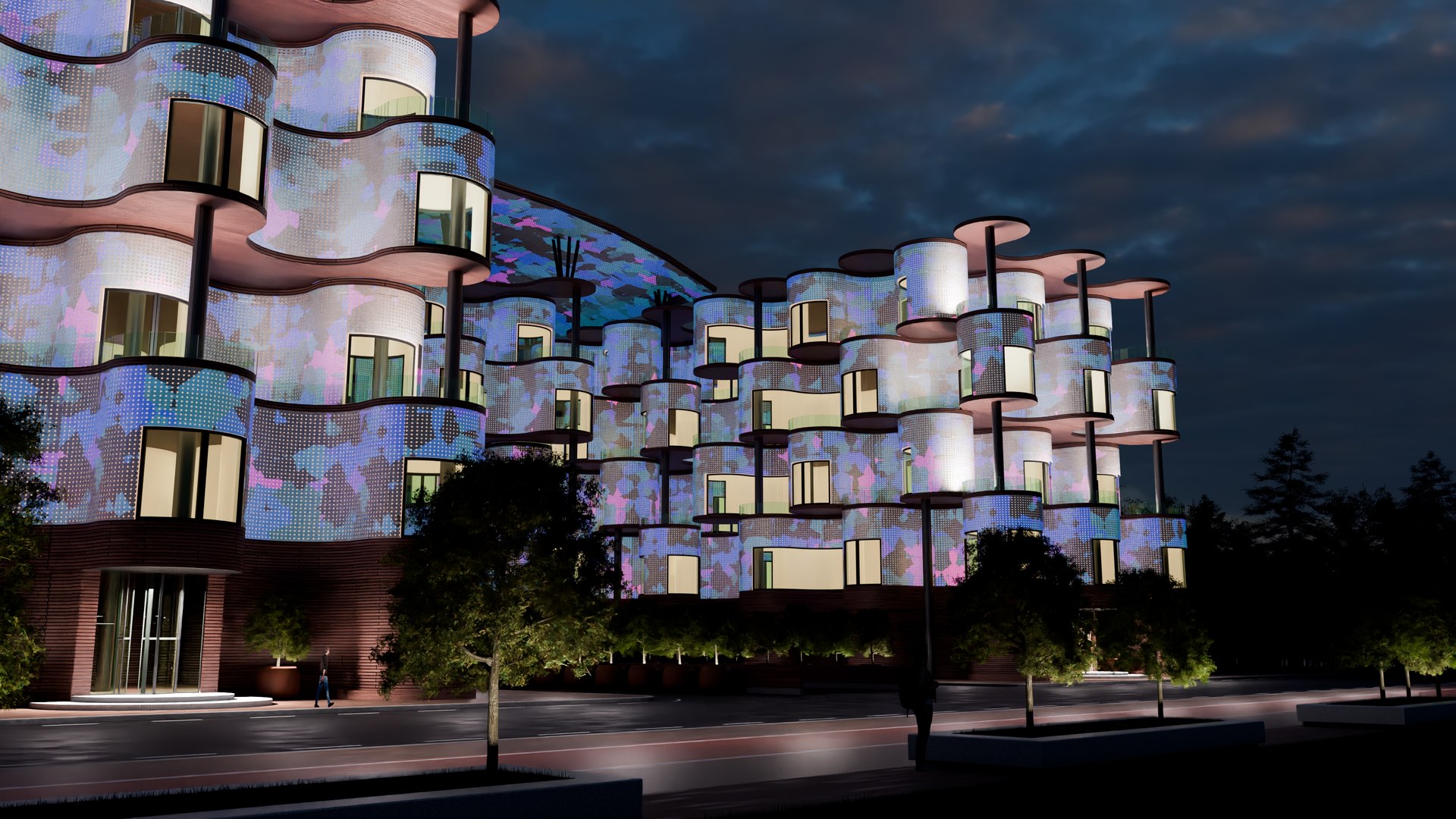 Organic Mix Used Contemporary Building Model - TurboSquid 2392605