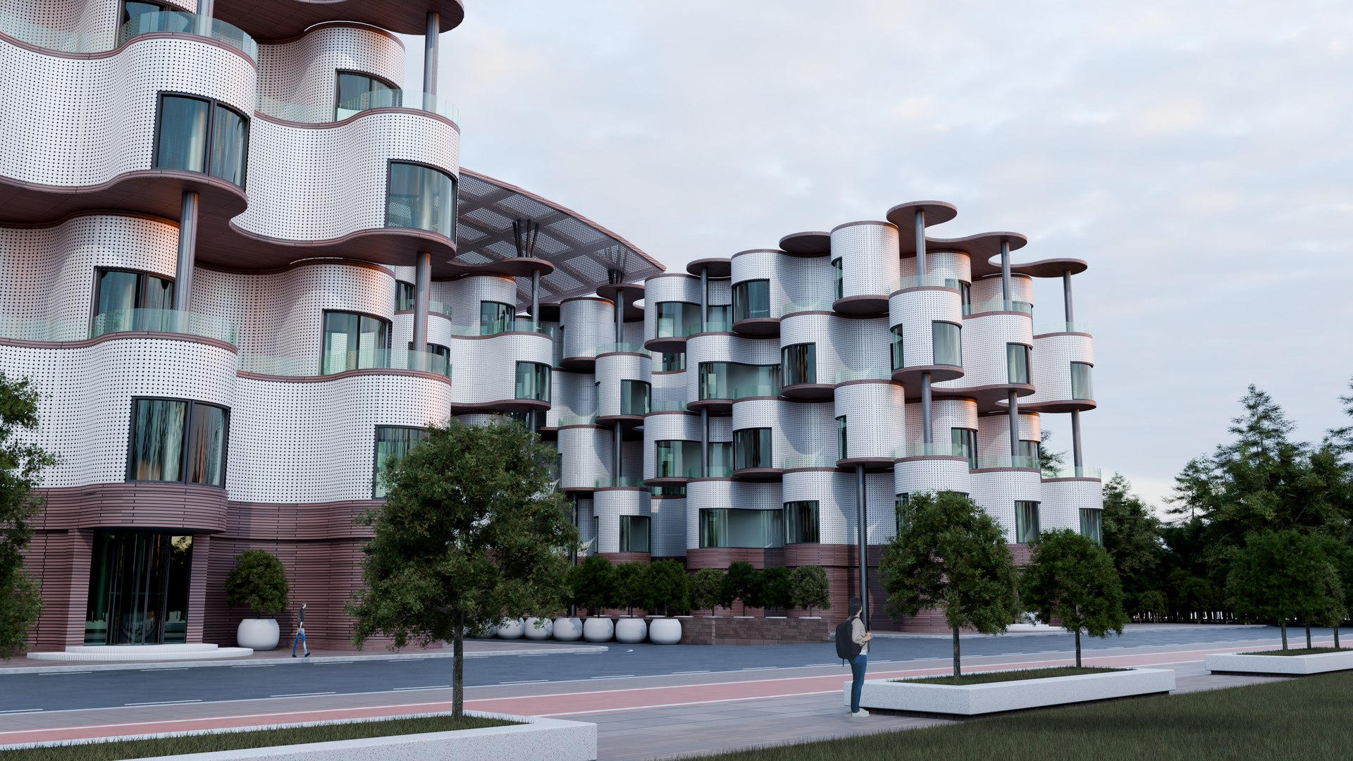 Organic Mix Used Contemporary Building Model - TurboSquid 2392605