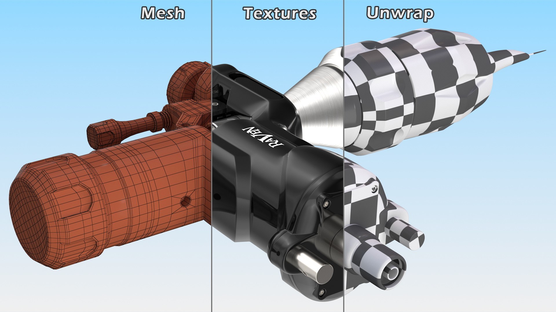 3D Dragonhawk Raven Rotary Tattoo Machine - TurboSquid 1665563