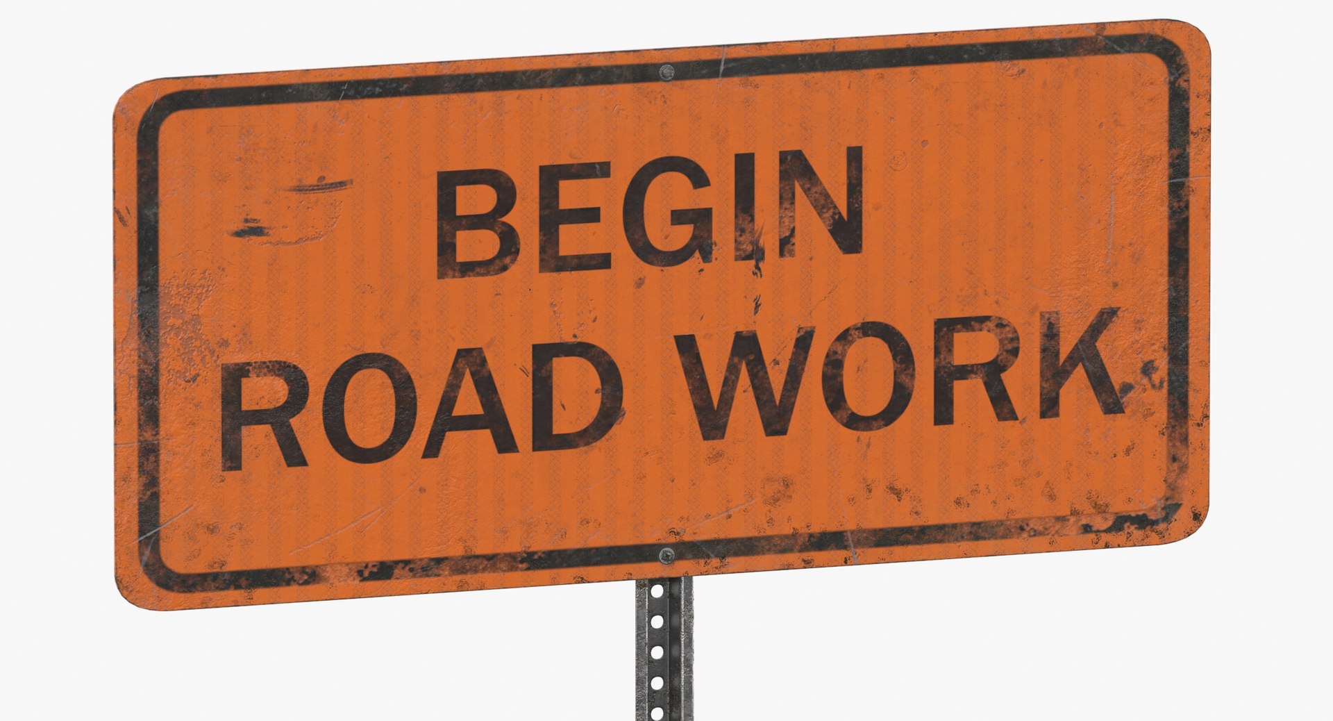 3D Road Work Sign Begin Clean And Dirty - TurboSquid 1862887