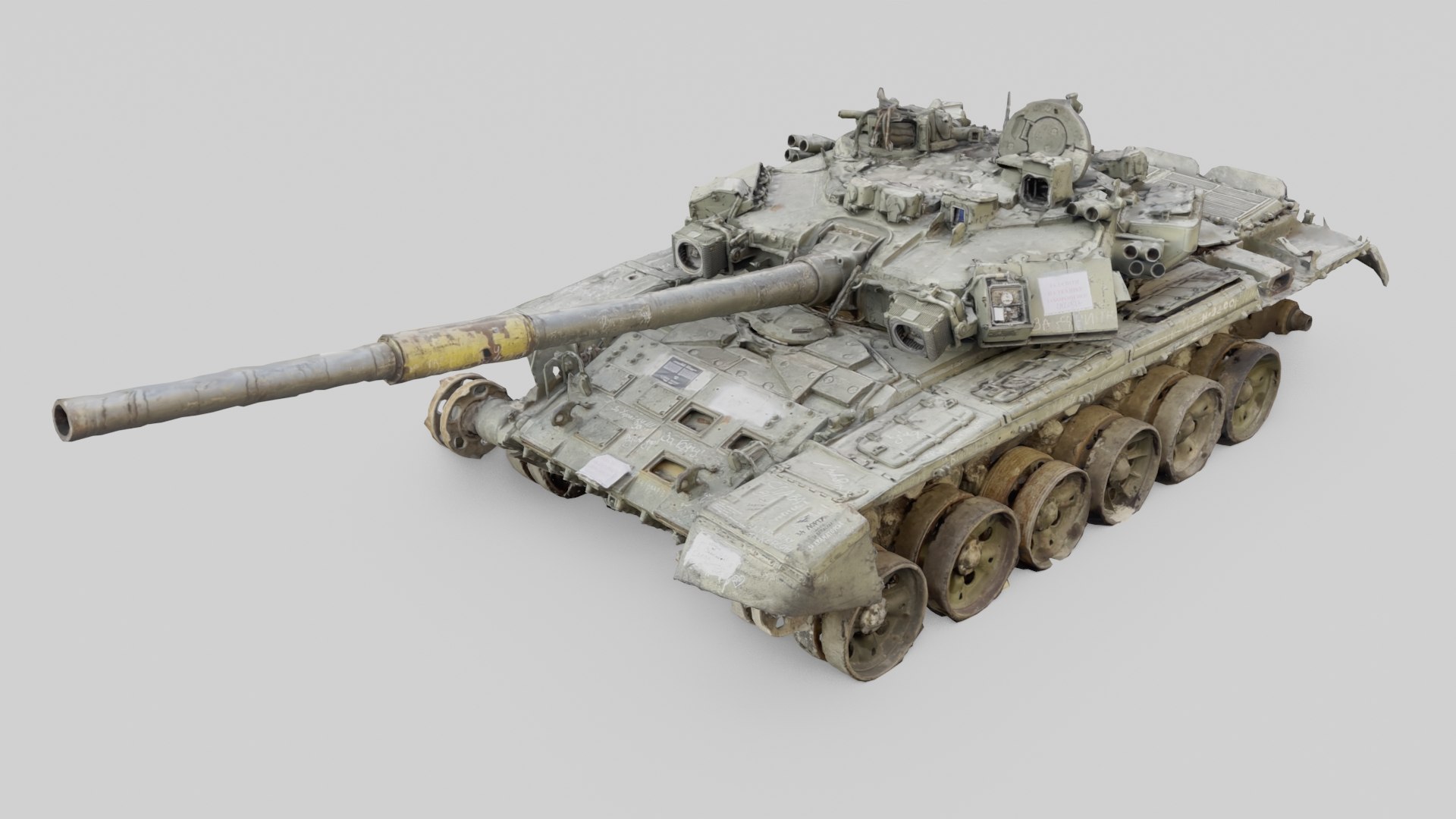 3D Model Destroyed T-90 Tank - TurboSquid 2127365