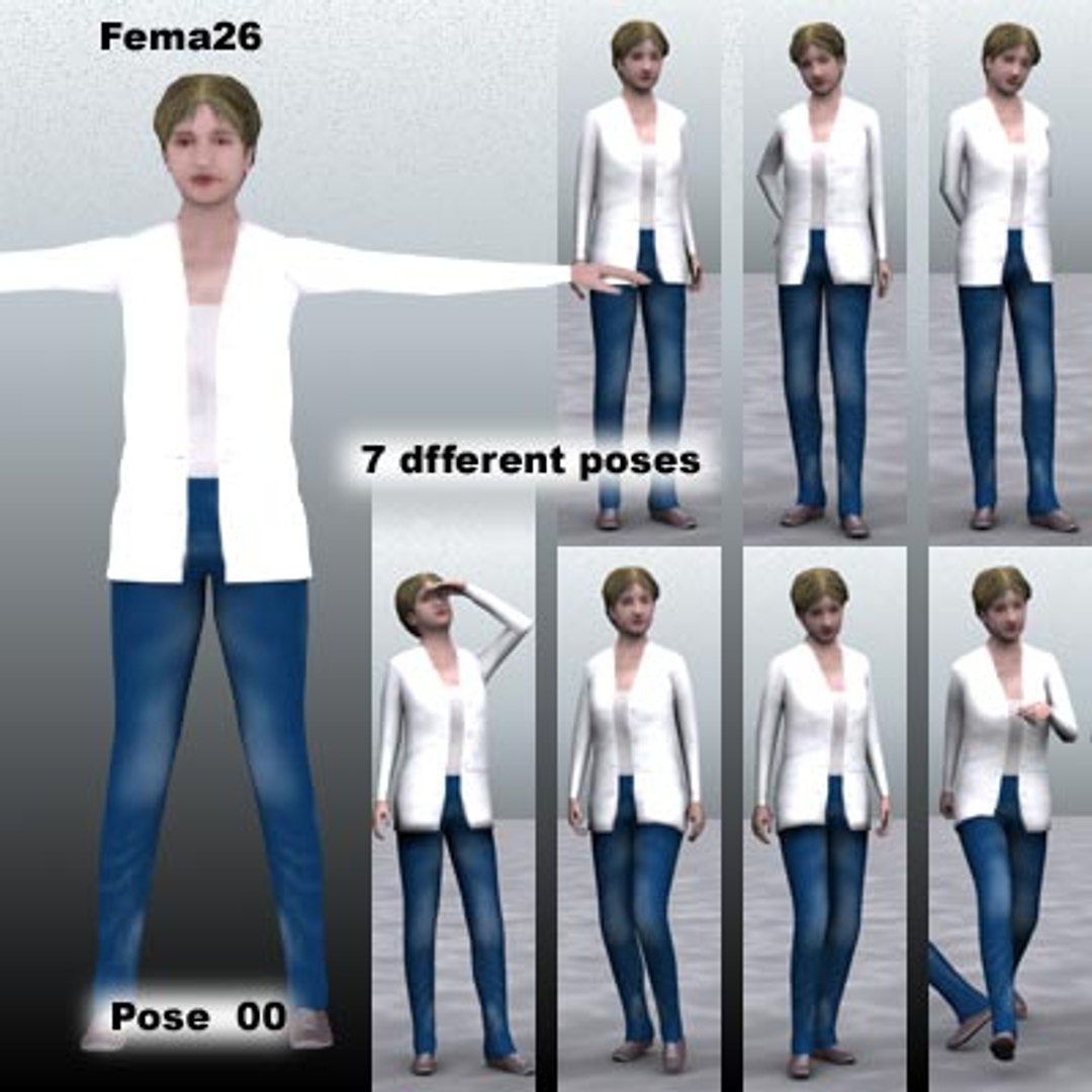 3d Human Female Girl Model