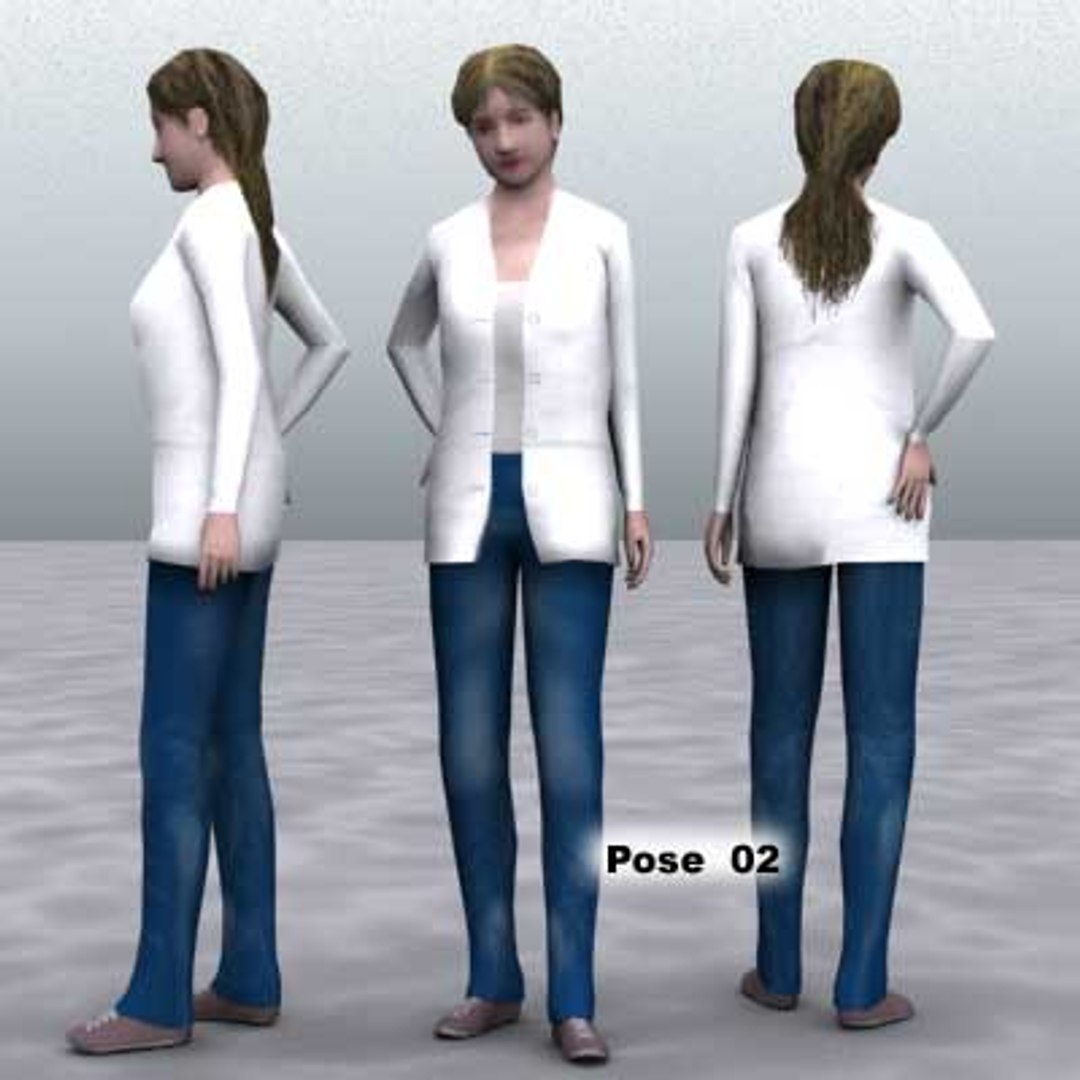 3d Human Female Girl Model