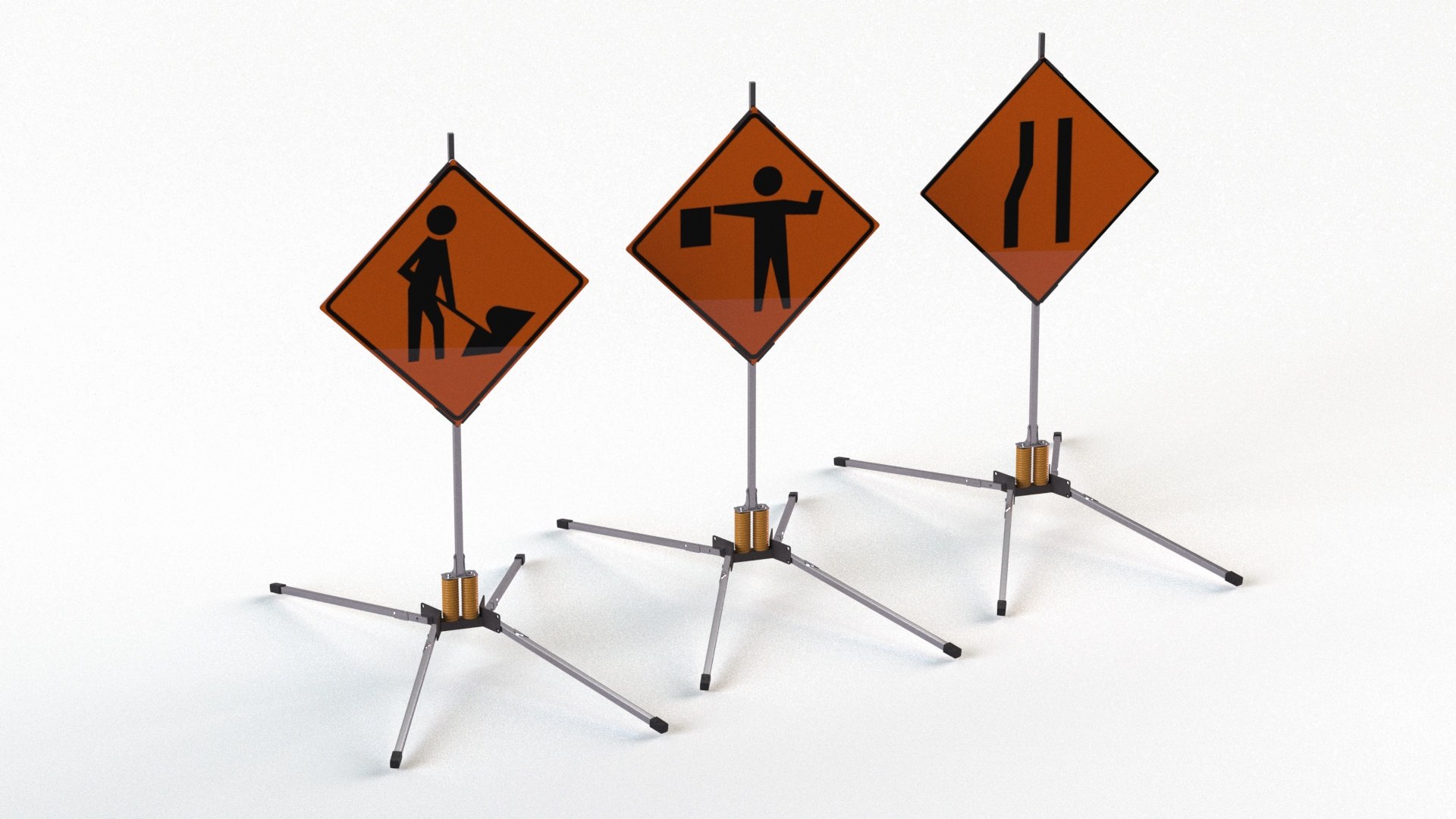 3D Roadside Safety Sign Model - TurboSquid 2124615