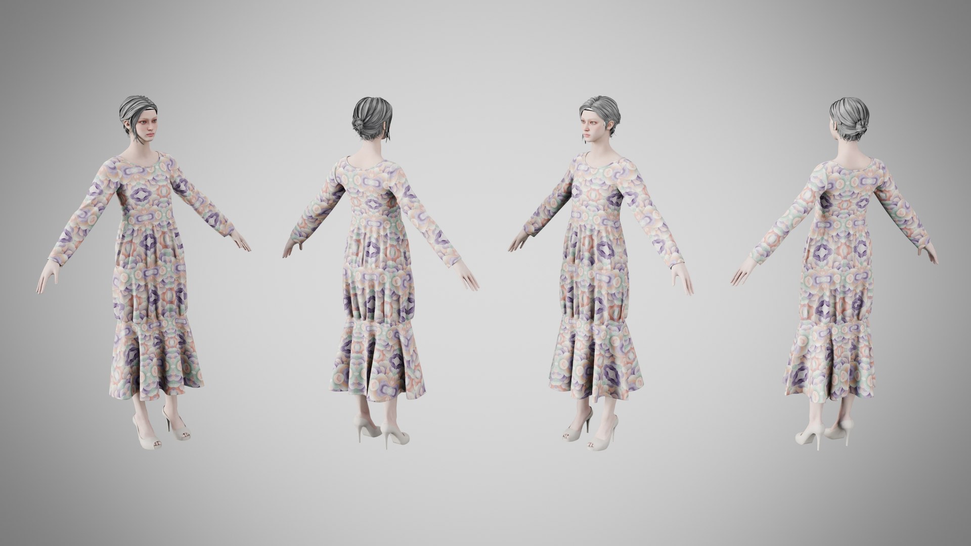 3D Dress 25 Gradient Wave Pattern - TurboSquid 2477921