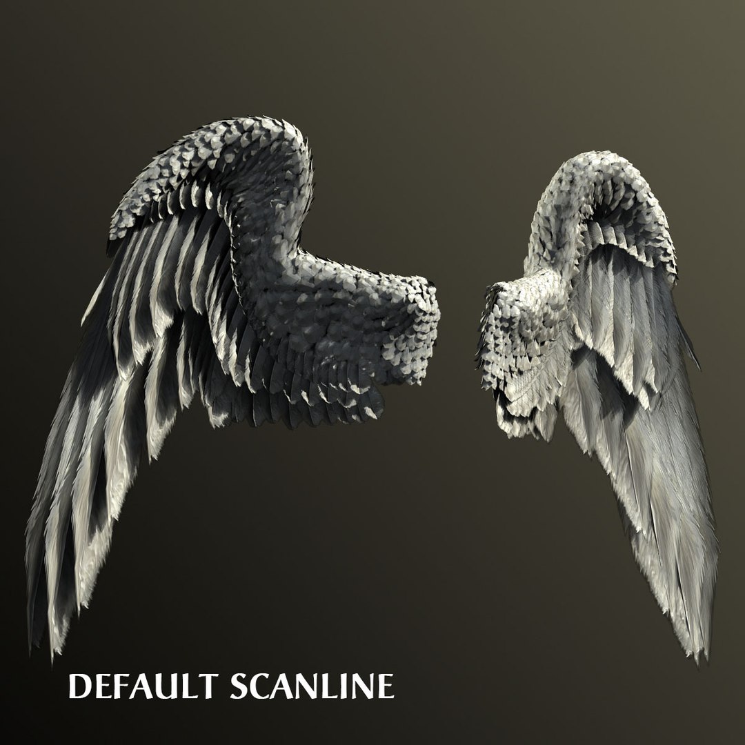 3d model bird angel wings