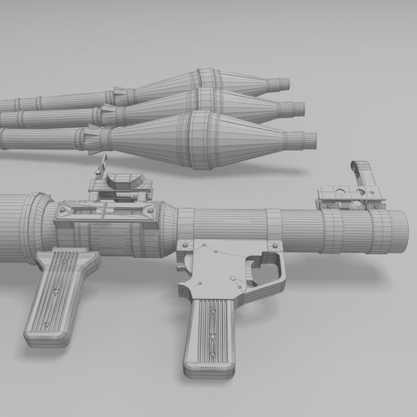 3d rpg rocket luncher model