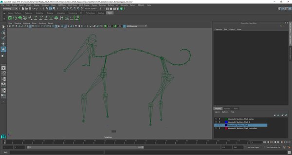 3D model Mammoth Skeleton Clean Bones Rigged for Maya - TurboSquid 1875436