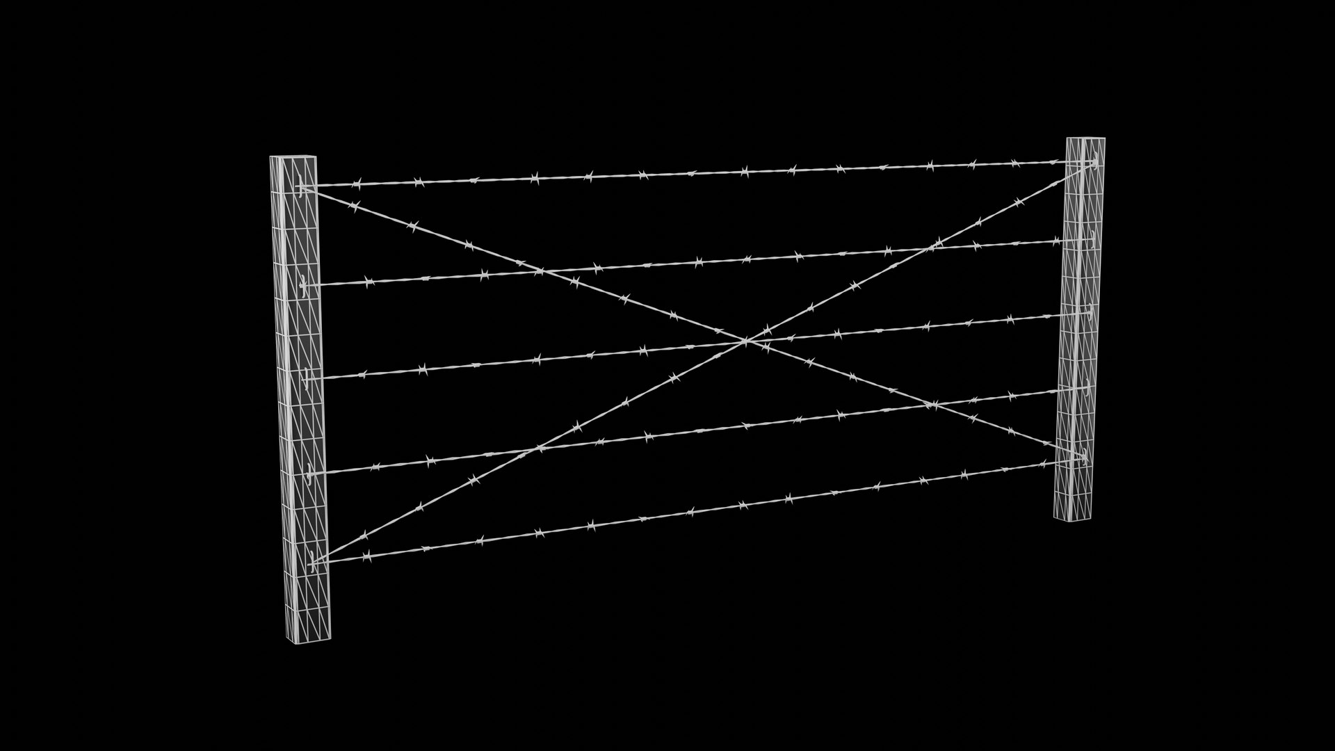 Barbed Wire Fence For Land 3ds Max 3D Model - TurboSquid 2316788