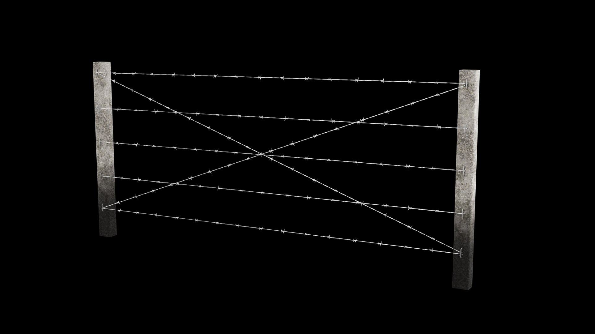 Barbed Wire Fence For Land 3ds Max 3D Model - TurboSquid 2316788