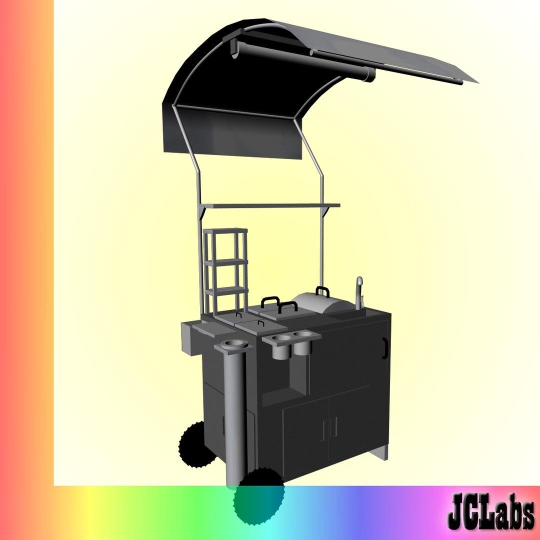 Food Cart 3d Model
