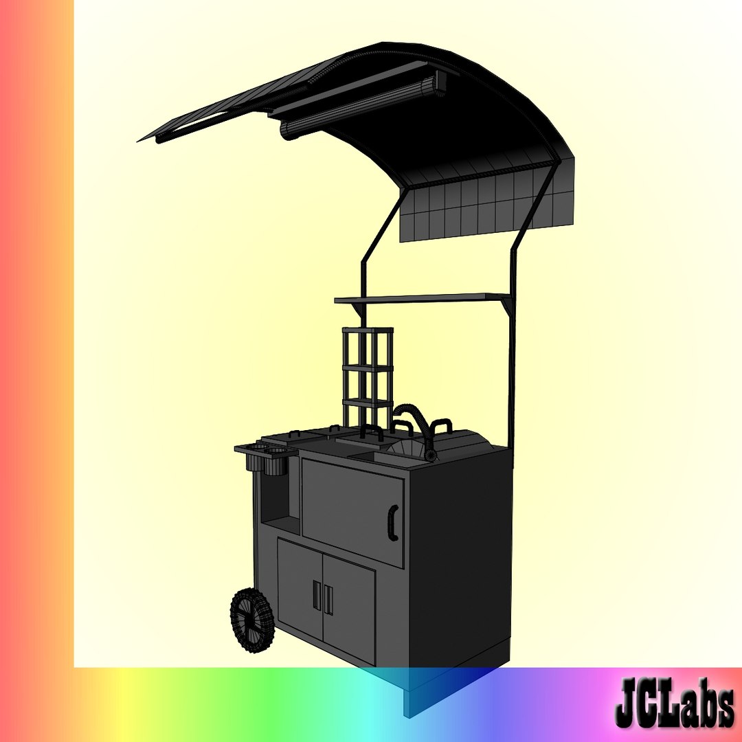 Food Cart 3d Model