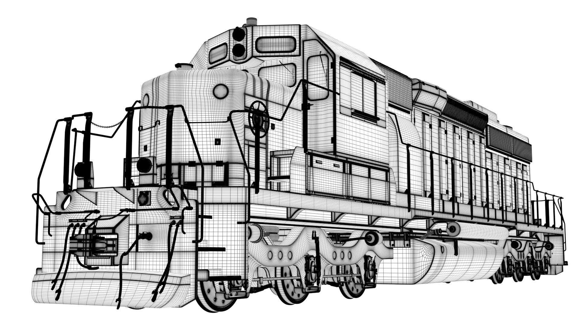 Diesel Locomotive SD40 3D Model - TurboSquid 1796083