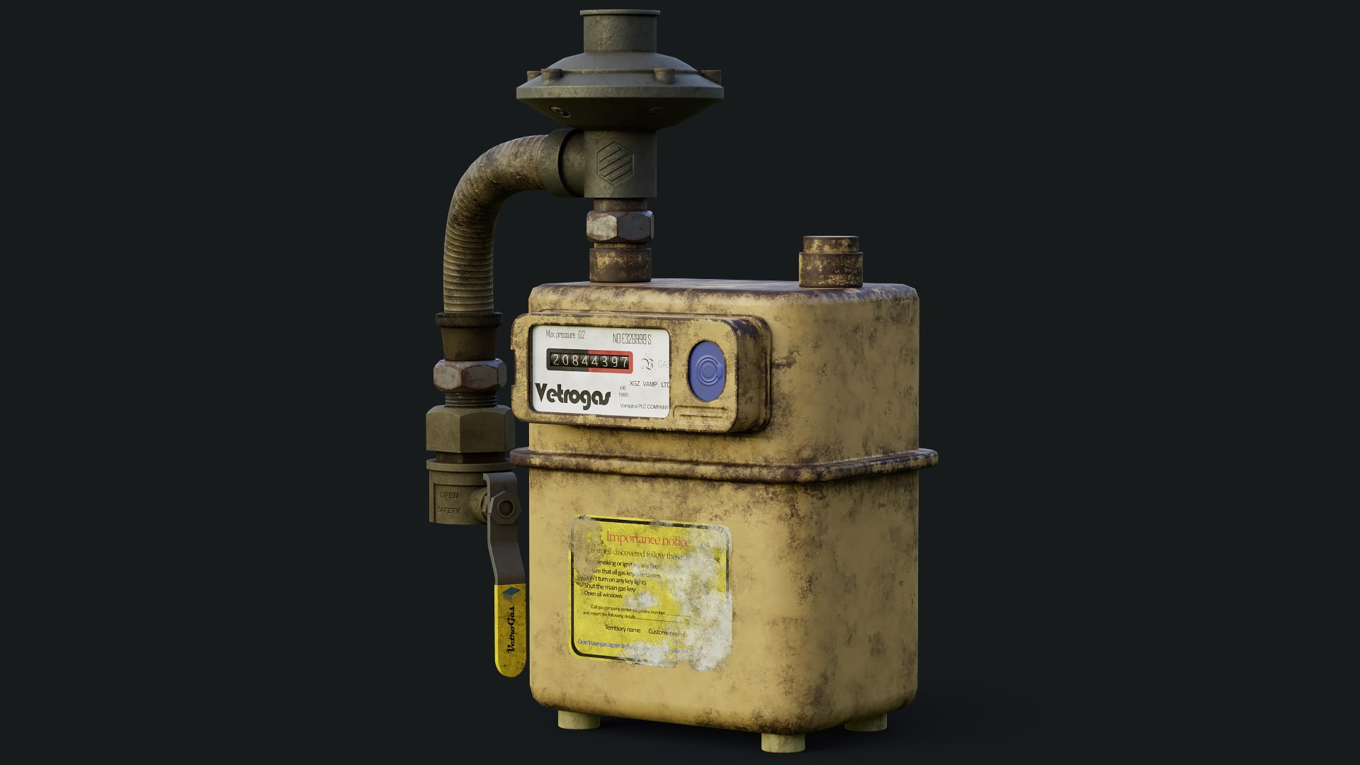 Gas Meter Game Ready PBR 3D - TurboSquid 2070155