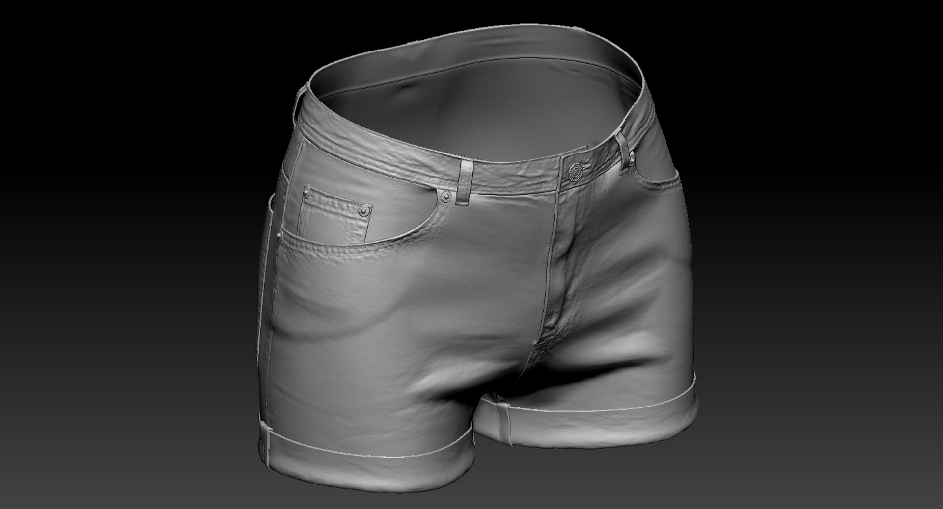 Woman S Jean Shorts 3D Model - TurboSquid 1253751