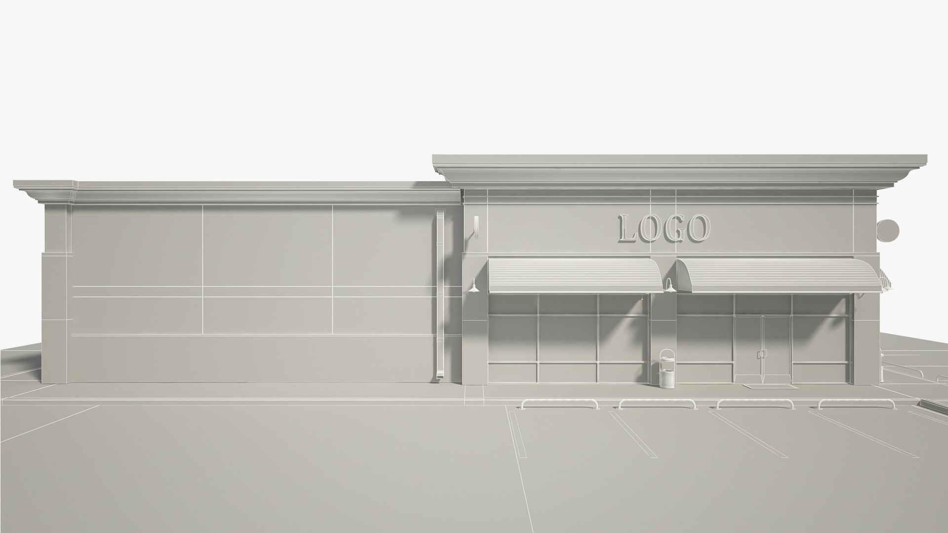 3D Retail Store Building- No Textures - TurboSquid 1970538