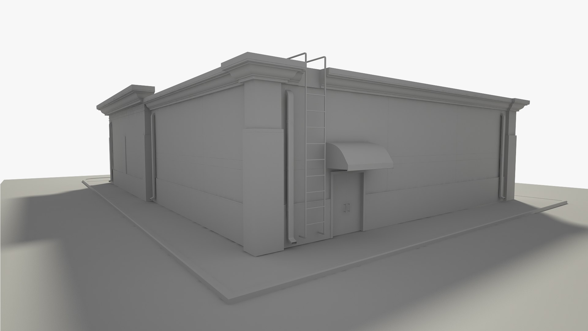 3D Retail Store Building- No Textures - TurboSquid 1970538