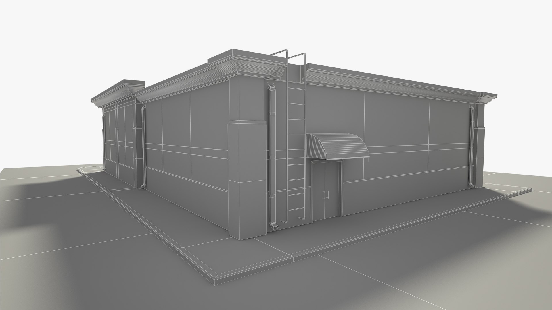 3D Retail Store Building- No Textures - TurboSquid 1970538