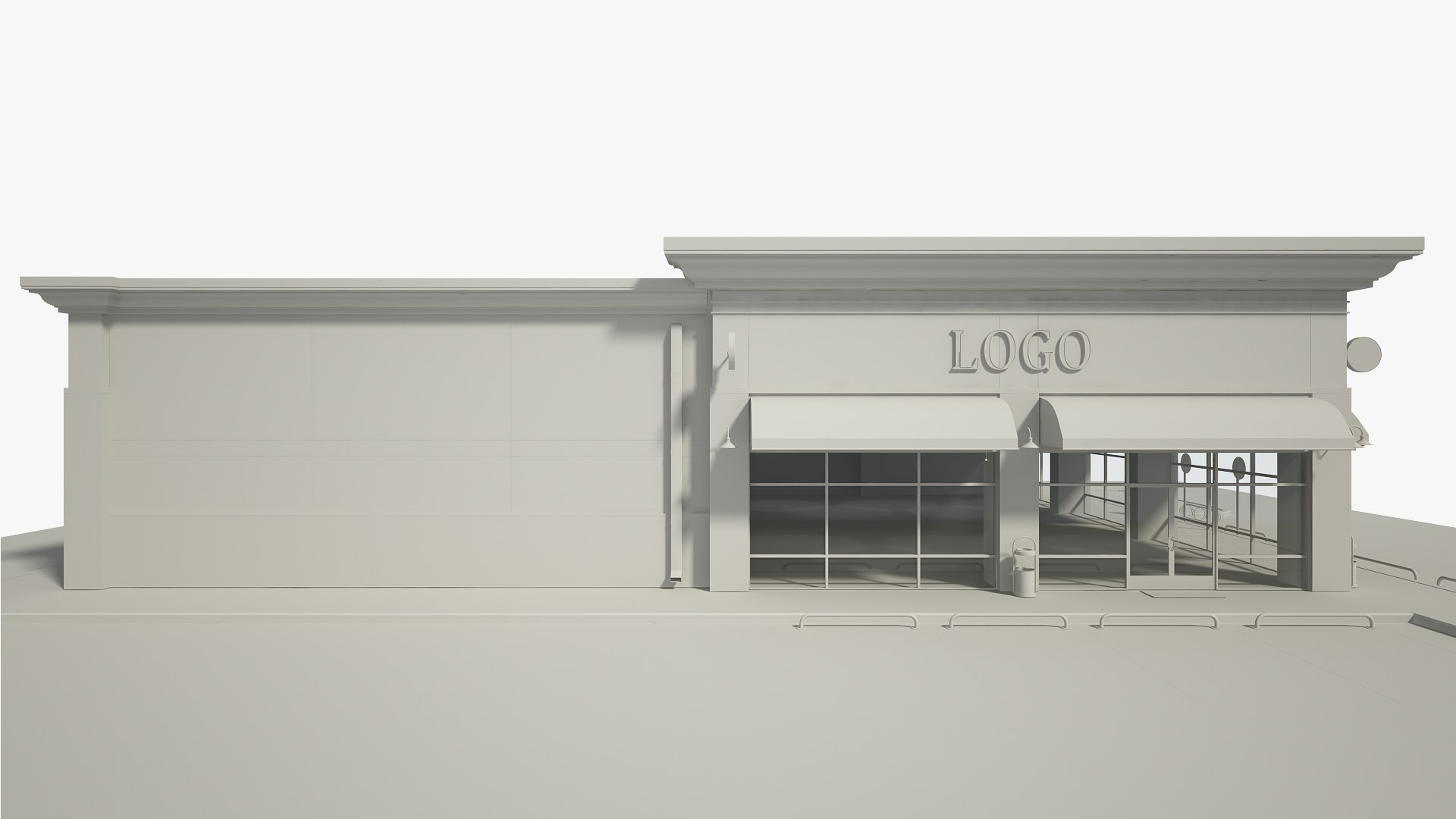 3D Retail Store Building- No Textures - TurboSquid 1970538