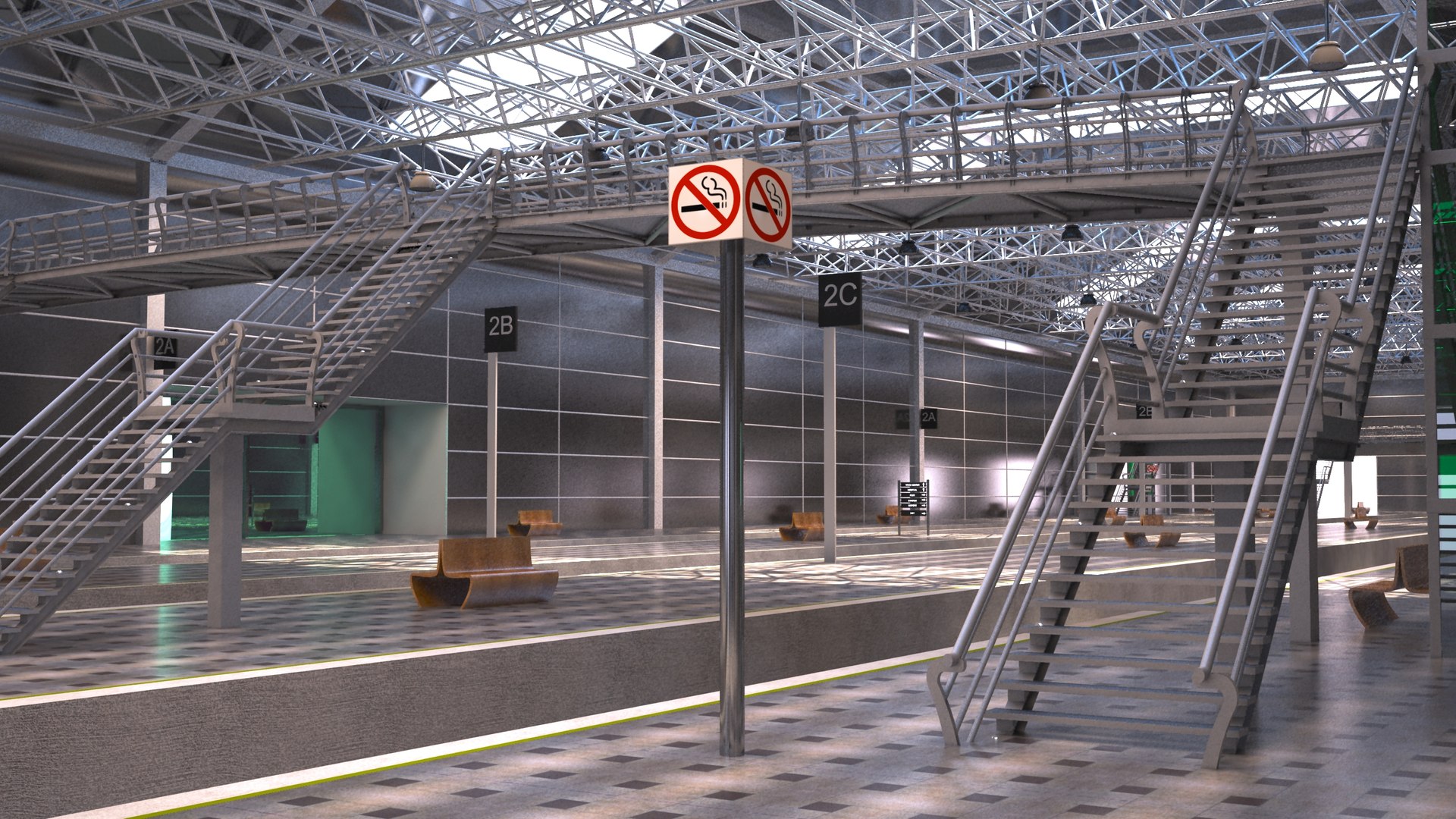 Train Station Building 3D Model - TurboSquid 1588275