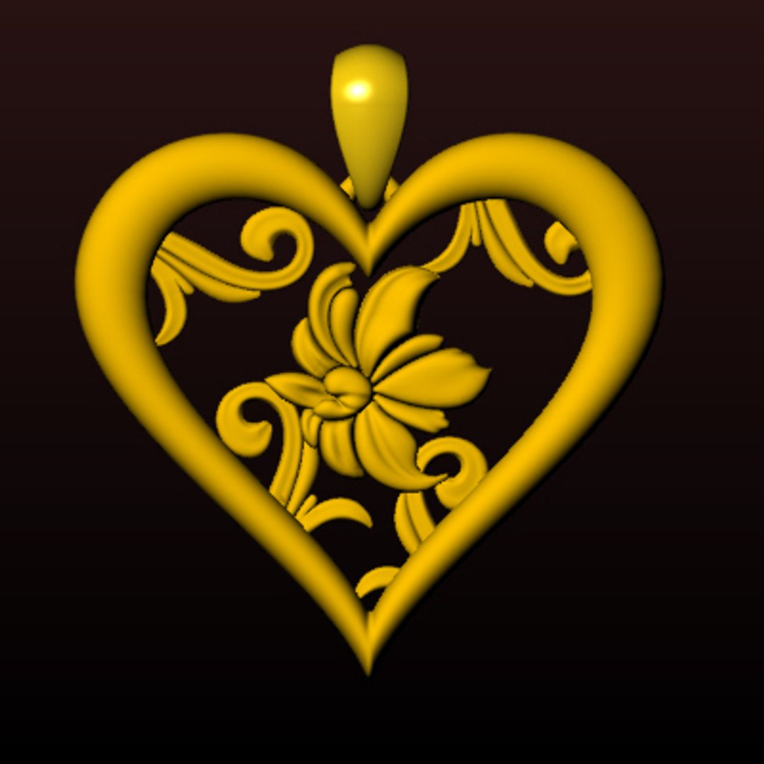 Gold Pendant 3d 3dm