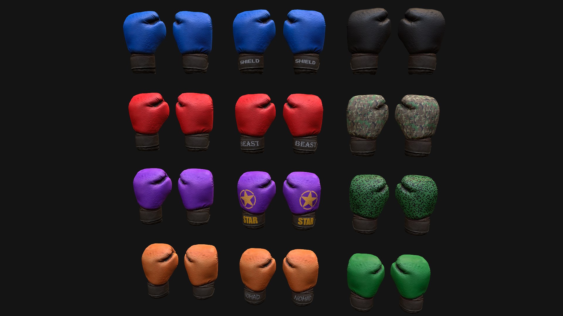 3D Model Boxing Gloves Pack - TurboSquid 1942706